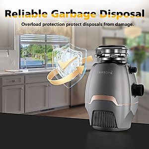 Trifecte Pro 3/4 HP Garbage Disposals with Sound Reduction,Food Waste Coutinuous Feed Garbage Disposal with Power Cord, Dishwasher Hook Up