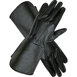 SI MEN'S MEDIEVAL RENAISSANCE UNLINED GAUNTLET GLOVES (LARGE, BLACK)