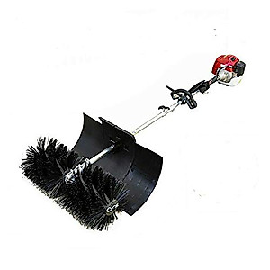 52cc Gas Power Nylon Brush Sweeping Broom Driveway Turf Lawns Artificial Grass Snow Clean Handheld Sweeper