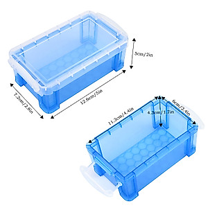 testyu Small Plastic Box, 4.3" X 2.3" X 1.5" Stackable Mini Plastic Storage Box with Lid, Clear Plastic Organizer Container for Jewelry Beads Small Crafts Items Accessories - 6 Pack