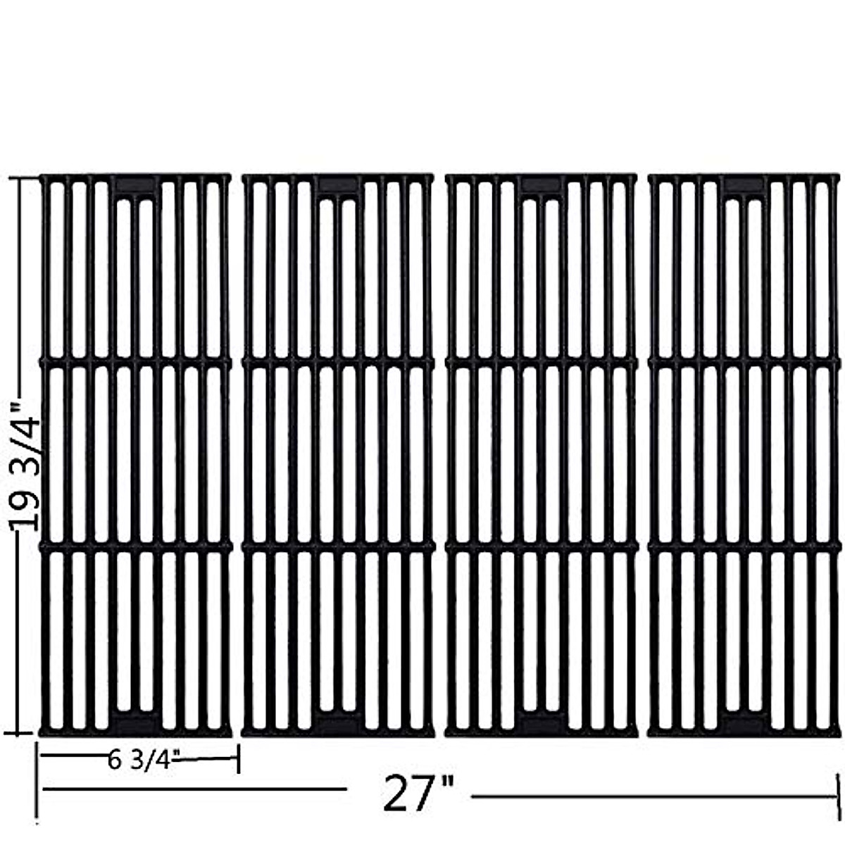 Votenli C6505A(4-Pack) 19 3/4" Cast Iron Cooking Grid Grates Replacement for Chargriller 2121, 2123, 2222, 2828, 3001, 3008, 3030, 3725, 4000, 4208, 5050, 5072, 5252, 9020