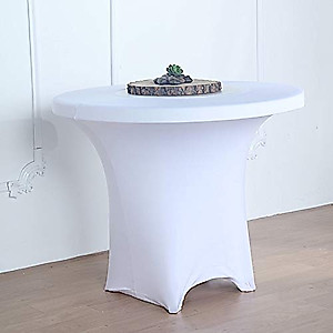 BalsaCircle 41-50 gallons White Stretchable Spandex Round Waste Trash Bin Container Cover Wedding Party Fundraiser Decorations