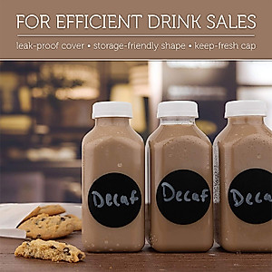 Disposable Juice Container with Caps, 12 Oz Reusable, Clear & Empty Smoothie Bottle For Grab & Go Drink & Juicing Journey, 12 Pack BPA-Free Plastic Water Bottles, Handy, Leak-Proof Beverage Containers