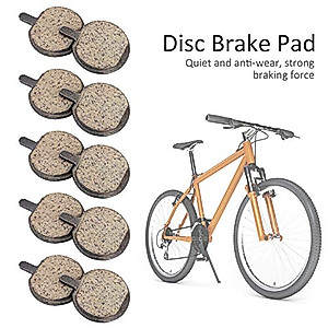 Demeras 5 Pairs Bike Brake Pads, Bike Disc Scooter Brake Pads Disk Brake Pads Semi-Metal Brake Electric Bike Disc Brake Replacement for Bicycle Ebike Bike Disc Brake Pads