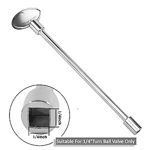 MOFLAME Outddor/Indoor Gas Valve Key for Gas Fire Pits and Fireplaces -8 inch Polished Chrome Gas Key Replacement Fits 1/4" Turn Ball Valve (Pack of 2)