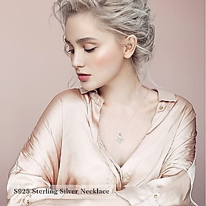 Hidepoo Tiny Silver Initial Necklaces Gifts - S925 Sterling Silver Letter R Initial Necklace Gifts Personalized Alphabet Letter Pendant Initial Necklace Jewelry Birthday Gifts Jewelry for Women