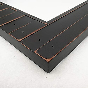 Eosglac 8x10 Picture Frame Distressed Black, Timbermount Rustic Photo Frame with Wood Siding Look, Tabletop or Wall Display