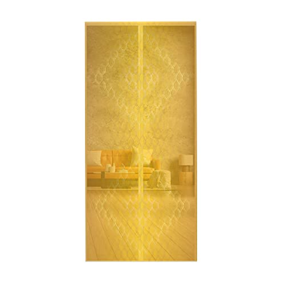 ZOE GARDEN Geometry Magnetic Screen Door for Sliding/Single/French Doors, Self Sealing Magnets Patio Door Screen Heavy Duty Mesh Curtain, Modern Minimalist Abstract Lattice