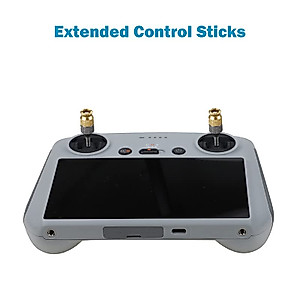 2PCS/Pair Joystick Replacement, Joystick Controller Joysticks Compatible for DJI RC/Mini 3 Pro Drone Extended Thumb Rocker CNC Aluminum Thumb Stick for Remote Controller Drone Accessories