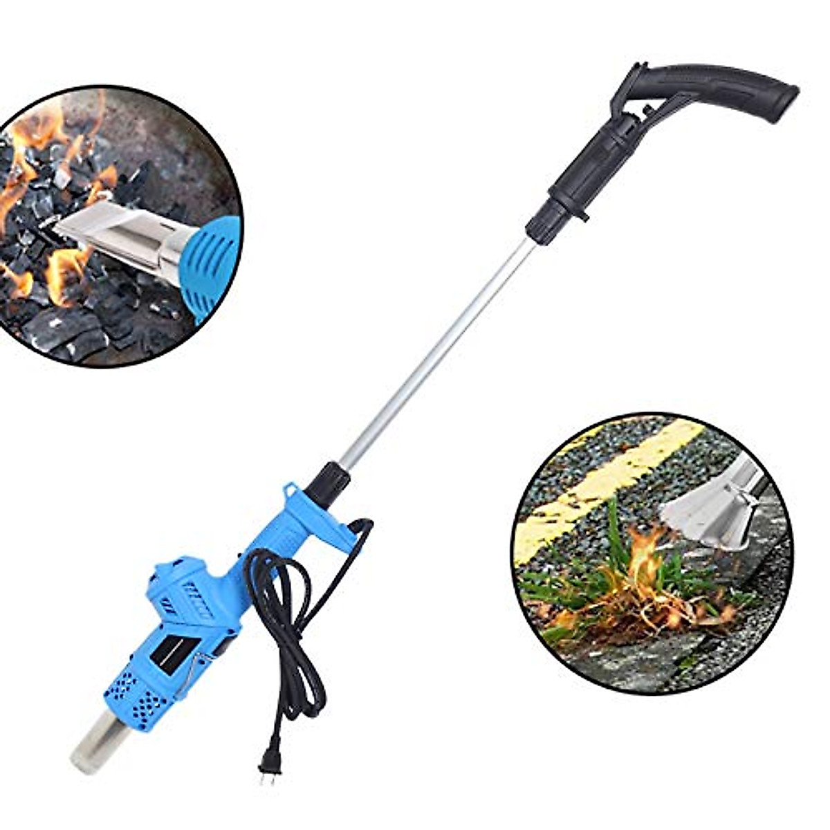 OUKANING Portable Electric Thermal Weeder 2000W Compact Weed Burner for Garden Weed Torch Maximum Temperature 650℃ 5 Nozzles