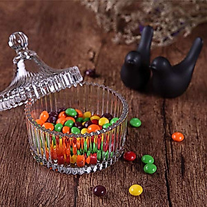 ComSaf Glass Covered Candy Jar Candy Dish (Diameter 5.5 Inch), Candy Bowl with Lid, Gift for Christmas, Birthday, Wedding Anniversary, Valentine's day, Mother's day, Housewarming