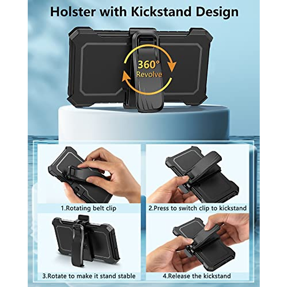 FNTCASE for Samsung Galaxy S22 Protective Case: Military Grade Protection Rugged Anti-Drop Case with Belt-Clip Holster & Kickstand - Full Shockproof Sturdy Durable Bumper Textured Cell Phone Cover
