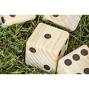 Triumph Sports 35-7335-2 Giant Wooden Lawn Dice Set, Brown, One Size