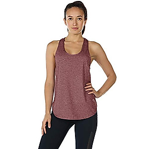 icyzone Workout Tank Tops for Women - Athletic Yoga Tops, Racerback Running Tank Top Loose Fit(Pack of 2) (S, Burgundy/Navy)