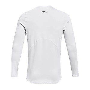 Under Armour Men's ColdGear Armour Fitted Crew, White (100)/Black, Large