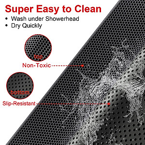 Waretary Cat Litter Box Mat: 36"x 30" Waterproof Kitty Cat Litter Trapping Mat, Easy-clean Double-layer Scatter Control Pad Rug (Black)