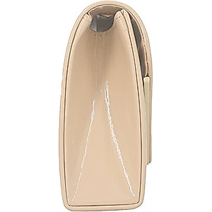 MOJISOLO Women's Evening Clutch Bags for Formal Cocktail Prom Wedding Party Patent Leather Dressy Foldover Purse Nude