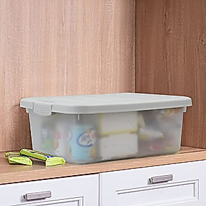 Tyminin 14 L Plastic Storage Box with Black Lids, 2 Packs