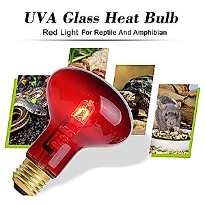 OMAYKEY 75W 2 Pack Infrared Heat Lamp Bulb Red Light Glass Heating Lamps Bulbs for Lizard Snake Bearded Dragon Chameleon Aquarium Reptiles & Amphibians