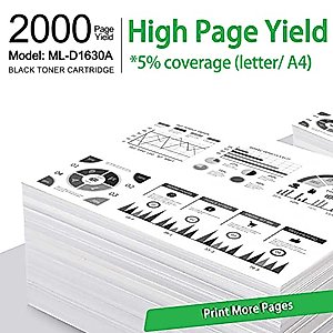 greencycle 2 Pack ML-D1630A Toner Cartridge High Yield Compatible for Samsung ML1630 ML-1630 ML-1630W SCX-4500 SCX-4500W Series Printer