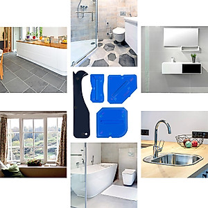 Caulking Tool Kit, with 4 Pcs Caulking Tools, Caulk Finishing Tool, Grout Scraper, Caulking Removal Tool, for Kitchen Bathroom Floor Sink Joint, Sealant Finishing Tool