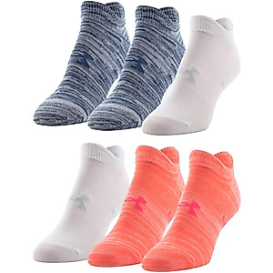 Under Armour Women''s Essential 2.0 No Show Socks, 6-Pairs, Beta Tint/Brilliance Medium, 1332943