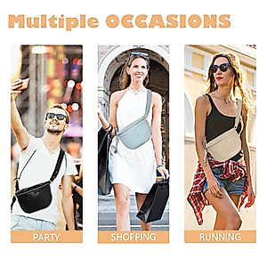 Haytijoe Crossbody Sling Bag for Women Fanny Packs Vegan Leather Bum Bag for Travel(Fashion1-Khaki)