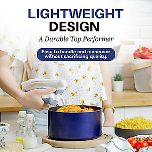 Granitestone 10 Pc Pots and Pans Set Non Stick Cookware Set, Kitchen Cookware Sets, Pot and Pan Set, Pot Set, Diamond Coated Nonstick Cookware Set with Lids, Non Toxic, Dishwasher Safe, Blue…