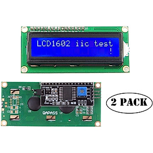 NOYITO 1602 16x2 LCD Module Yellow-Green Backlight with PCF8574T IC IIC Driver Serial Interface Compatible with Win OS UNO R3 MEGA2560 (Pack of 2) (1602 IIC Screen Yellow-Green)