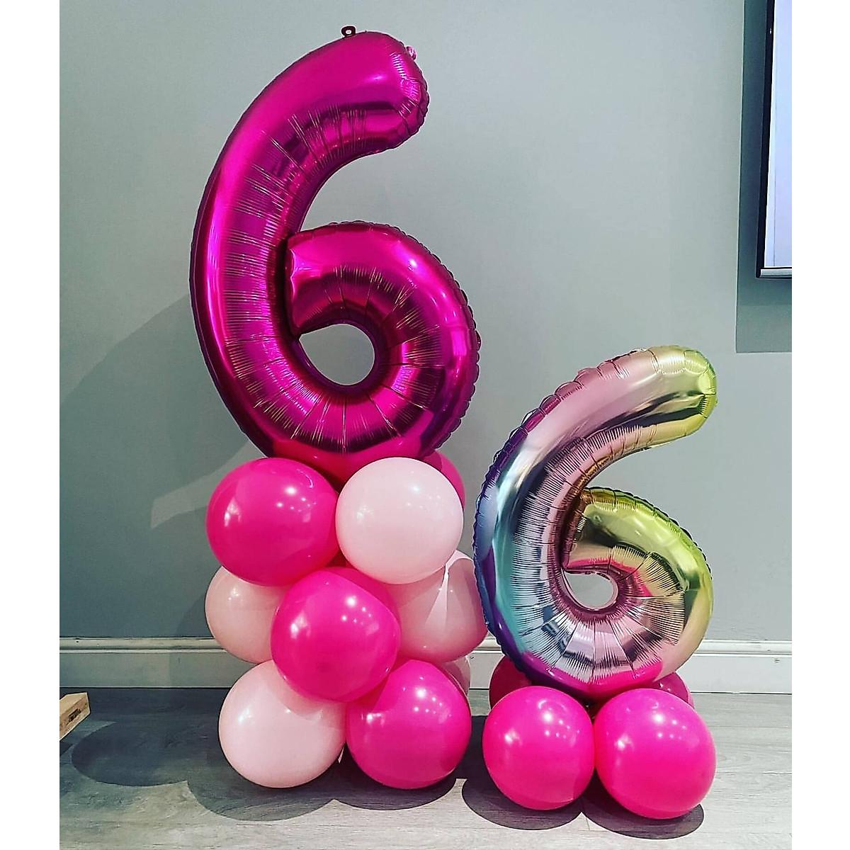 40 Inch Hot Pink Number 4 Balloon Large Size Jumbo Digit Mylar Foil Helium Bright Pink Balloons for Birthday Party Celebration Decorations Graduations Anniversary Baby Shower Photo Shoot