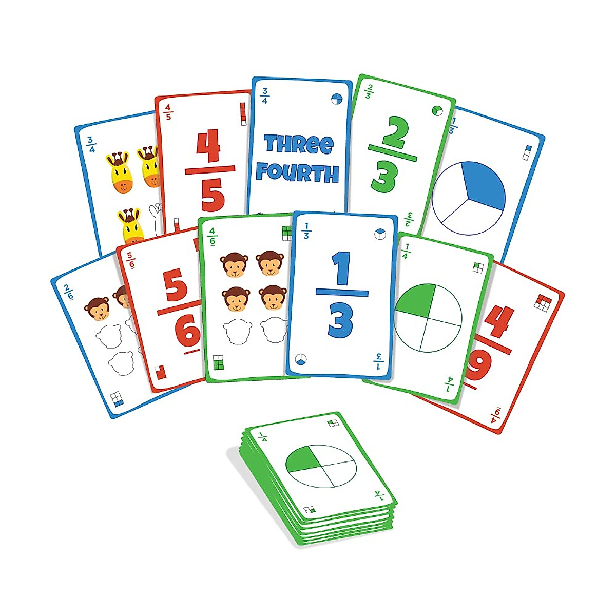 Luma World Fracto Educational Card Game for 8+ Years to Learn Fractions, Mental Math, Memory and Communication, Visual and Number Cards Included, 15 Minutes Game and 2-4 Players, Set of 80 Cards