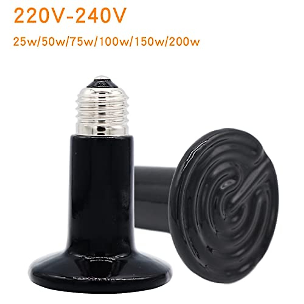 Reptile Heating Lamp 3 Pack Reptile Pet Turtle Lizard Gecko Snake Winter Heat Preservation and Warmth Ceramic Heating Element is Harmless (Color : 100w 220v)