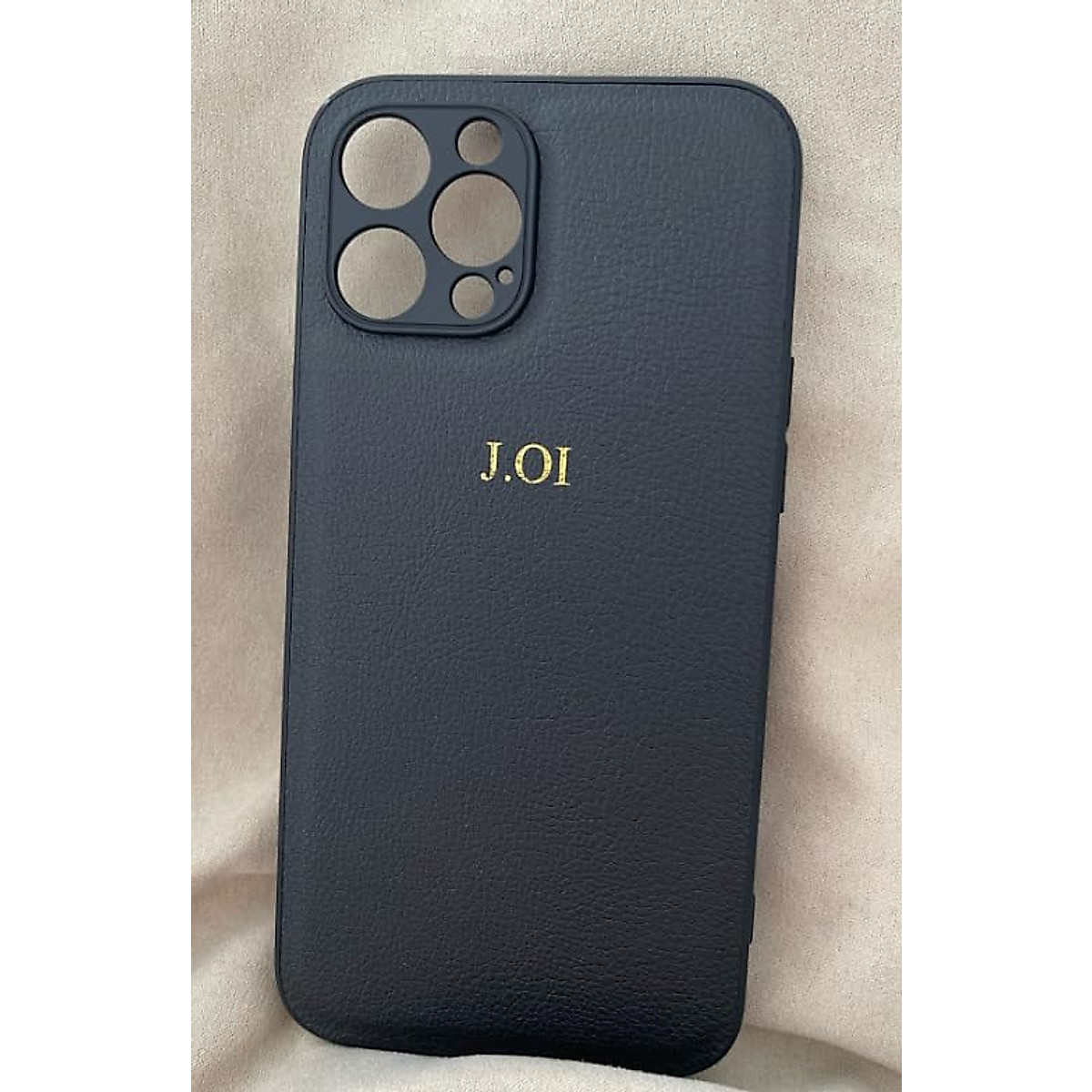 TMMMU Personalise Gold Silver Initial Letters PU Leather Case for iPhone 13 Pro Max 12 Pro Max 11 X XR 7 8 Plus SE 2020 Luxury Soft Covers (Black)