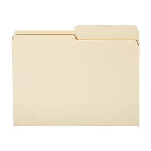Amazon Basics File Folders - 1/2 Tab, Manila, Letter Size, 36-Pack