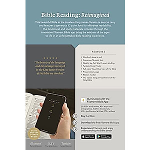 KJV Personal Size Giant Print Bible, Filament Enabled (LeatherLike, Floral Leaf Teal, Indexed, Red Letter)