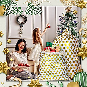 Sabary 2 Pcs 80 x 60 Inch Jumbo Bike Gift Bags Large Thicken Christmas Gift Bags Plastic Oversized Bags White and Gold Dots Xmas Holiday Bicycle Bags for Treat, Goodies, Party, Gift Wrapping Supplies