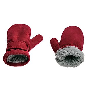 qiguch66 Toddler Mittens Winter Warm Gloves =,Autumn Winter Toddler Magic Tape Warm Mitten Baby Boys Girls Faux Fleece Gloves Jujube Red XL
