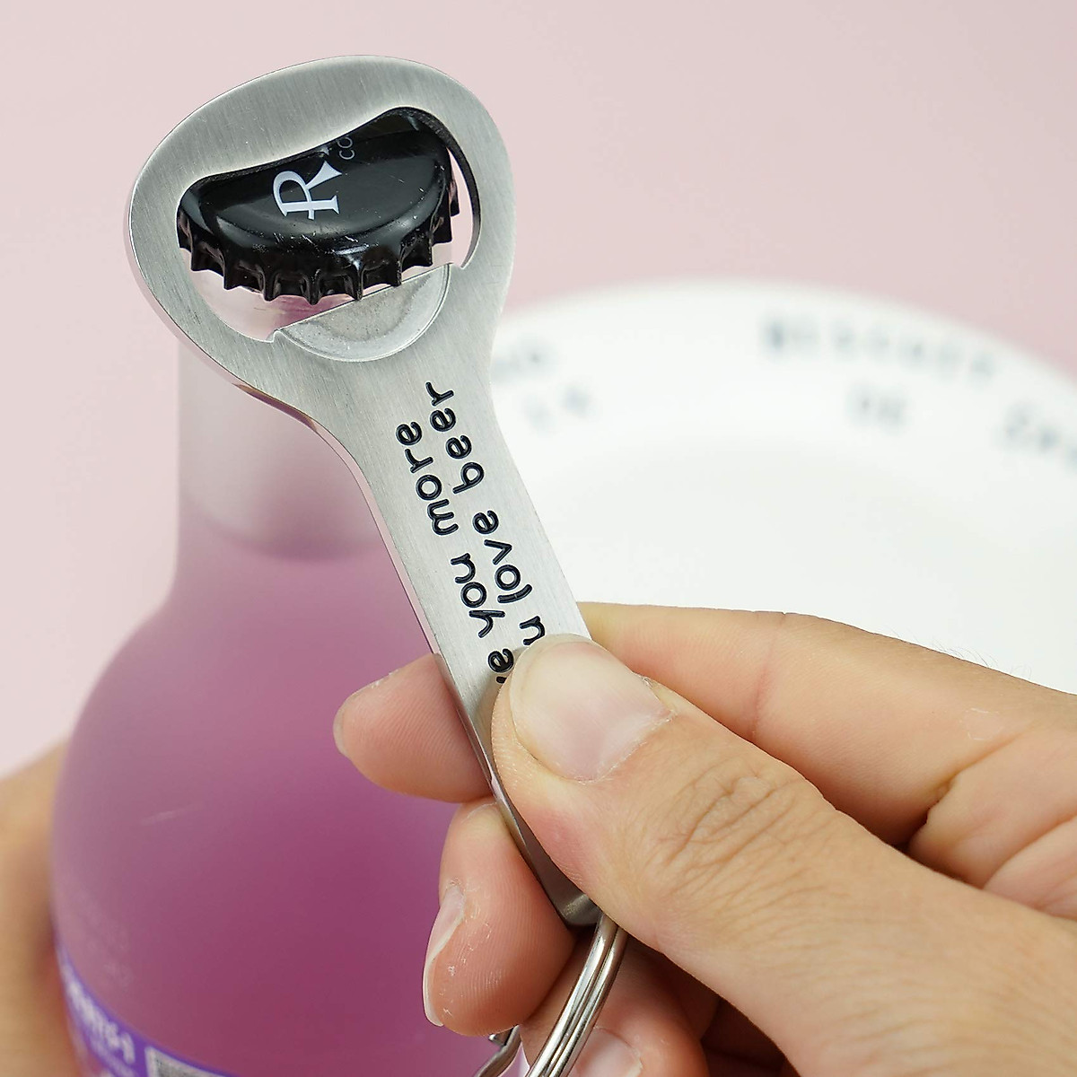 I Love You More Than You Love Beer Bottle Opener Keychain Boyfriend Gifts Best Man Gifts for Him (Opener)