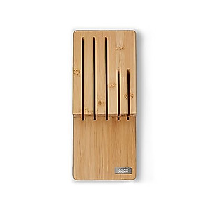 Joseph Joseph Elevate Kitchen Knives 5-piece Japanesse Stainless Steel knife set, in drawer Bamboo Block organizer tray