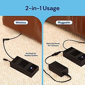 The Blue Cactus Universal Battery Pack for Reclining Furniture with LCD Display- Wireless 2500mAh Rechargeable Battery for Electric Recliner, Power Sofa, Couch, Lift Chair- Fits 2-Pin Motion Furniture