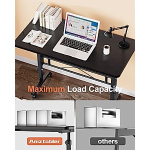 Small Standing Desk Adjustable Height, Mobile Stand Up Desk with Wheels, 32 Inch Portable Rolling Desk Small Computer Desk, Portable Laptop Desk Standing Table Black