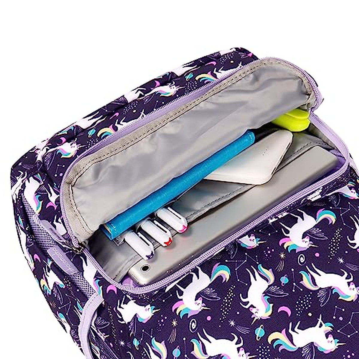 Choco Mocha 17 inch Purple Unicorn Backpack + Lunch Bag + Pencil Bag