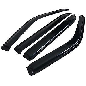 IKON MOTORSPORTS Tape On External Window Visor, Compatible with 1997-2017 Ford Expedition 1998-2017 Lincoln Navigator, Acrylic Smoke Tinted 4PCS Sun Rain Shade Guard Wind Vent Air Deflector