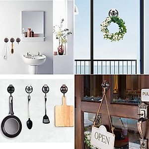 Apkhgtb Suction Cup Hooks for Shower Heavy Duty Vacuum Suction Shower Hooks Waterproof Bathroom Towel Hooks for Hanging No Punching Robe Hooks Reusable Wreath Hanger(Red Bronze 2Pack)