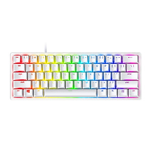 Razer Huntsman Mini 60% Gaming Keyboard + Goliathus Extended Chroma Bundle: Linear Optical Switches - Mercury White