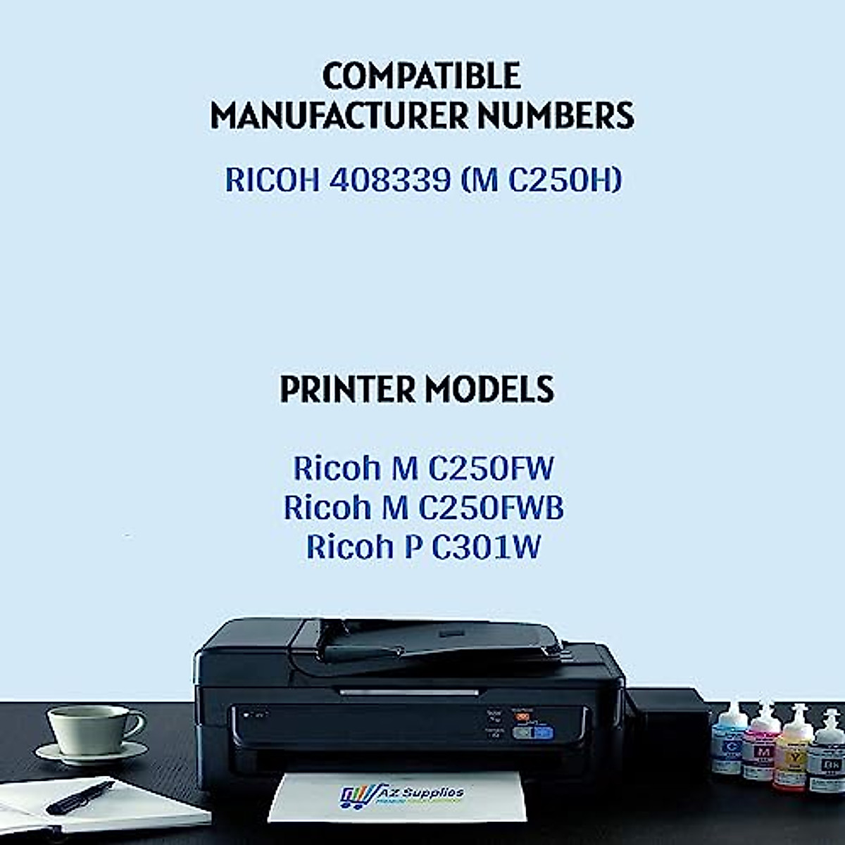 AZ SUPPLIES Compatible Toner Cartridge Replacement for RICOH 408339 (M C250H) with Ricoh M C250FW, M C250FWB, P C301W - Yellow