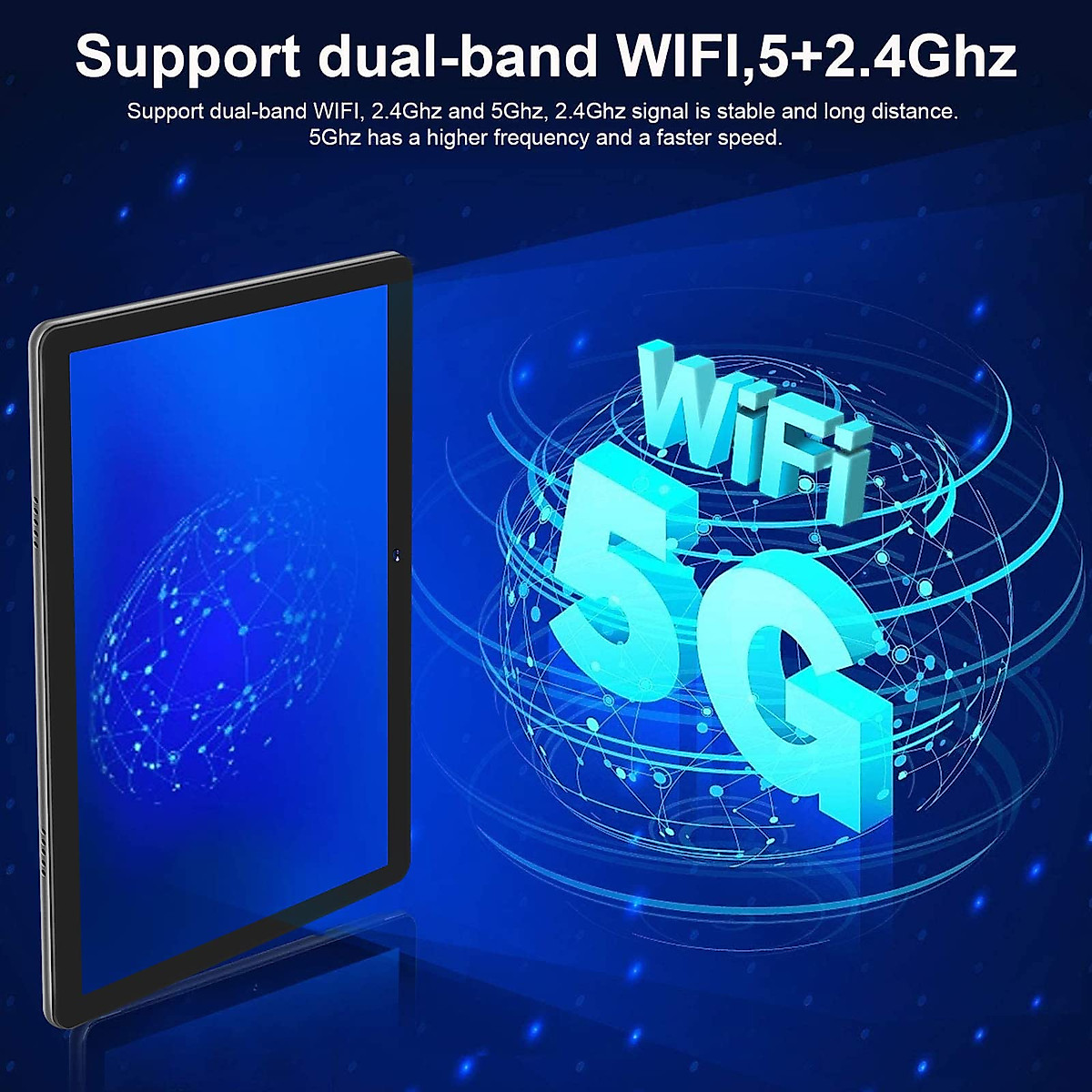 MEBERRY Android 11 Tablet 10.1 inch Tablets with 2.0 GHz Octa-Core Processor| 2.4G+5G Wi-Fi| 4GB RAM+64GB ROM| 256GB Expansion| 8000mAh Battery| GPS| Double Camera