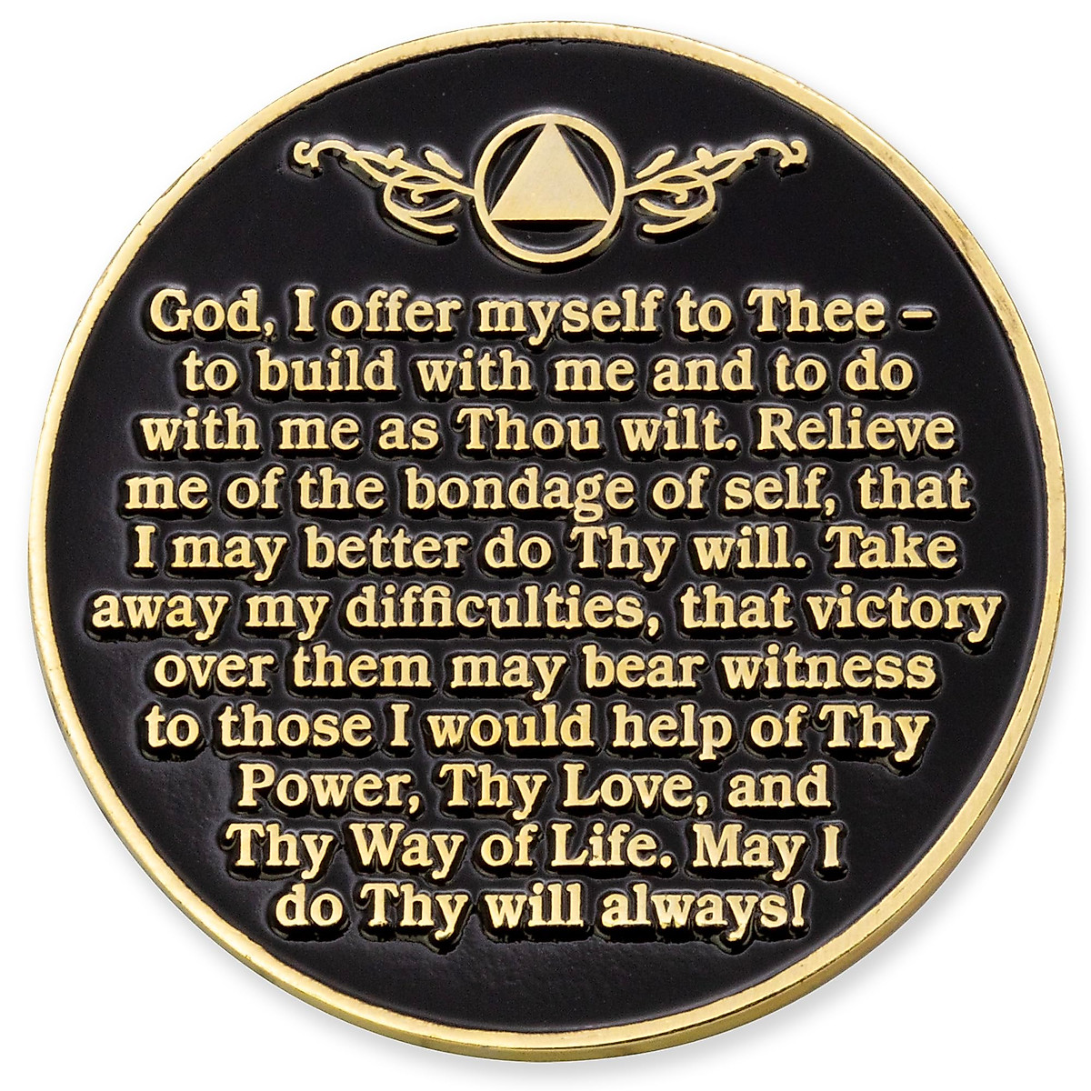 6 Months Sobriety Mint Twisted Tree of Life Gold Plated AA Recovery Medallion/Chip/Token - Black