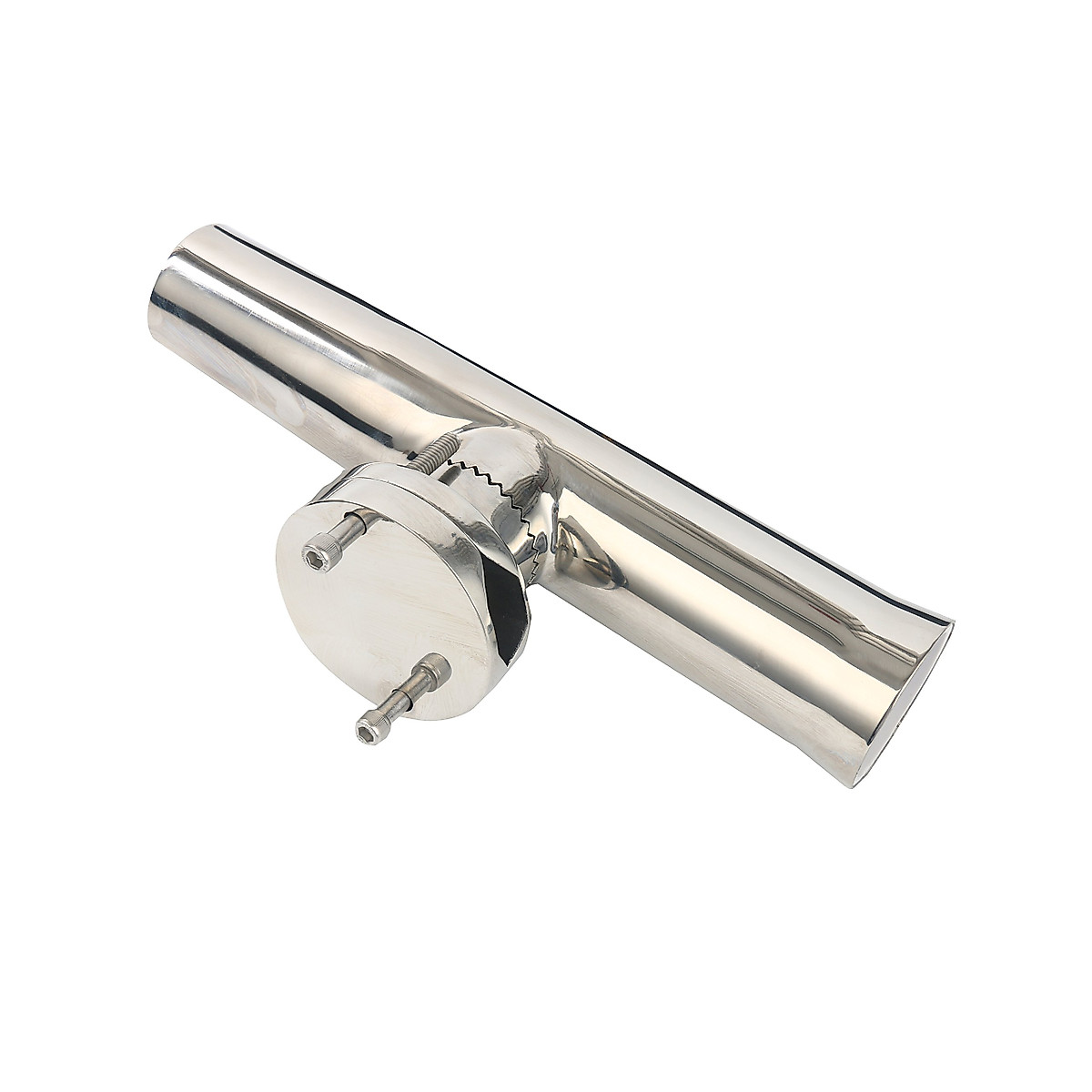 Amarine Made 2Pcs Fishing Rod Holder, Stainless Tournament Style Clamp on Rod Holder, Rail Mount Fishing Pole Holder for Rails 1-1/4" to 2"