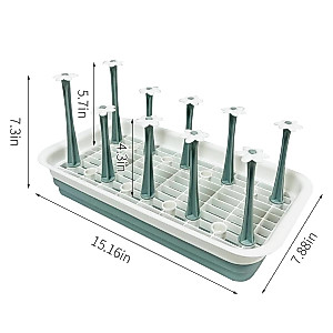 L-WASH Large Countertop Bottle Drying Rack - Ideal for Insulated Water Bottles, Drinking Glasses, Sports Bottles, Baby Bottle Drying Rack, Tumblers, Mugs, Bottle Washer